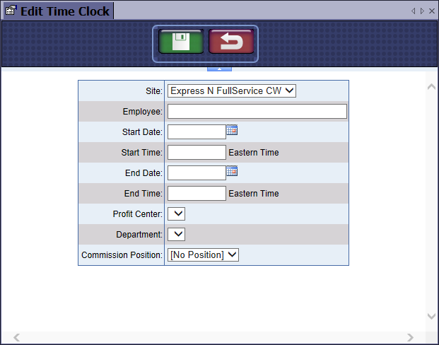 WashConnect WebHelp Version 1.7.4 > Home > Time Clock > Edit Time Clock > Add a Missing Time ...